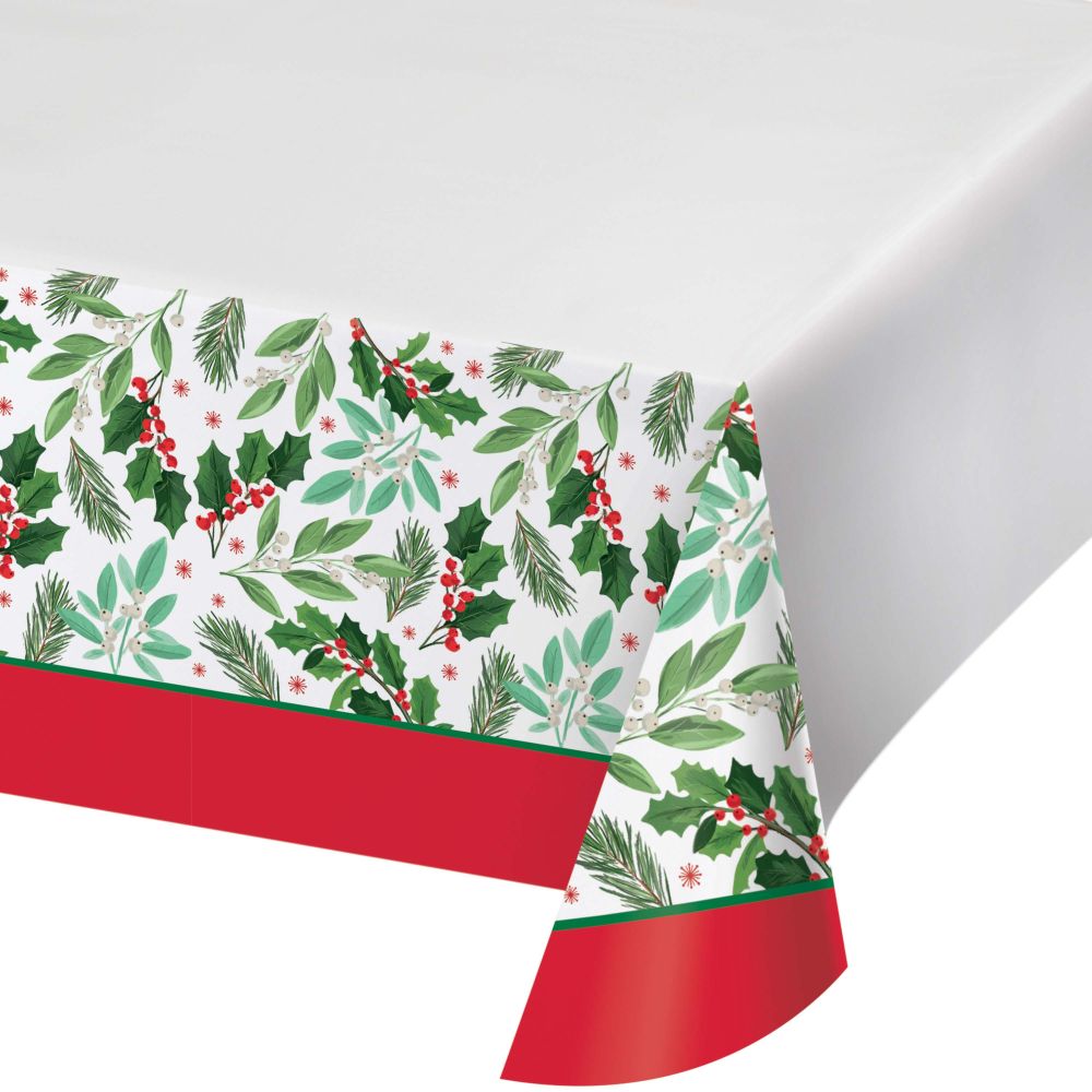 Holly Jolly Christmas Paper Tablecloth: Party at Lewis Elegant Party ...