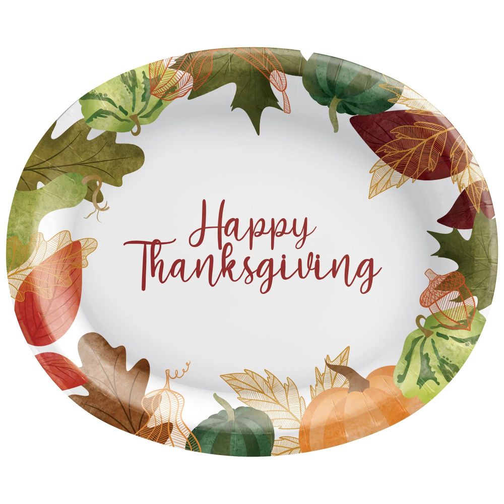 Thanksgiving Changing Seasons 12-inch Oval Plates: Party at Lewis ...