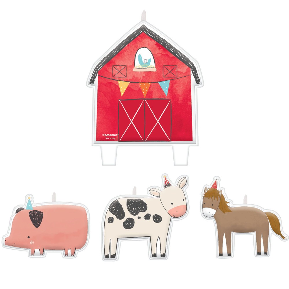 Barnyard Birthday Candle Set: Party at Lewis Elegant Party Supplies ...