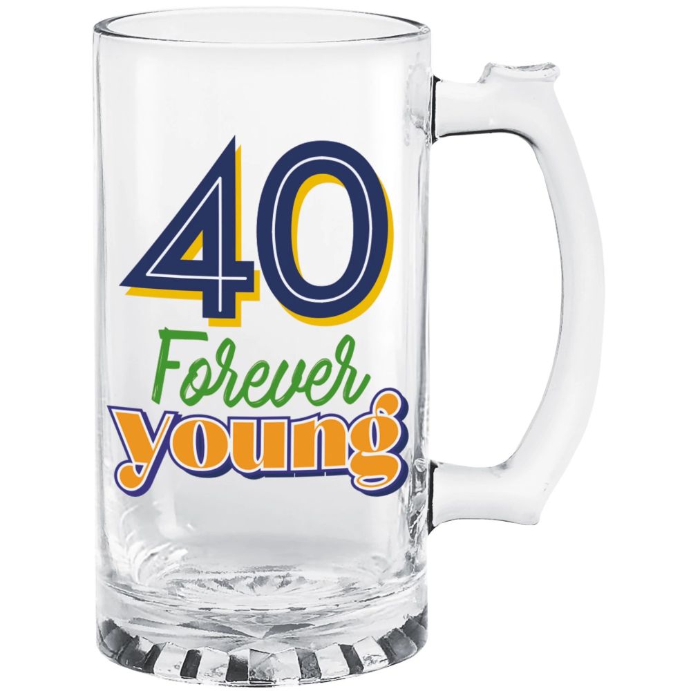 40th Birthday Glass 15 oz Tankard: Party at Lewis Elegant Party ...