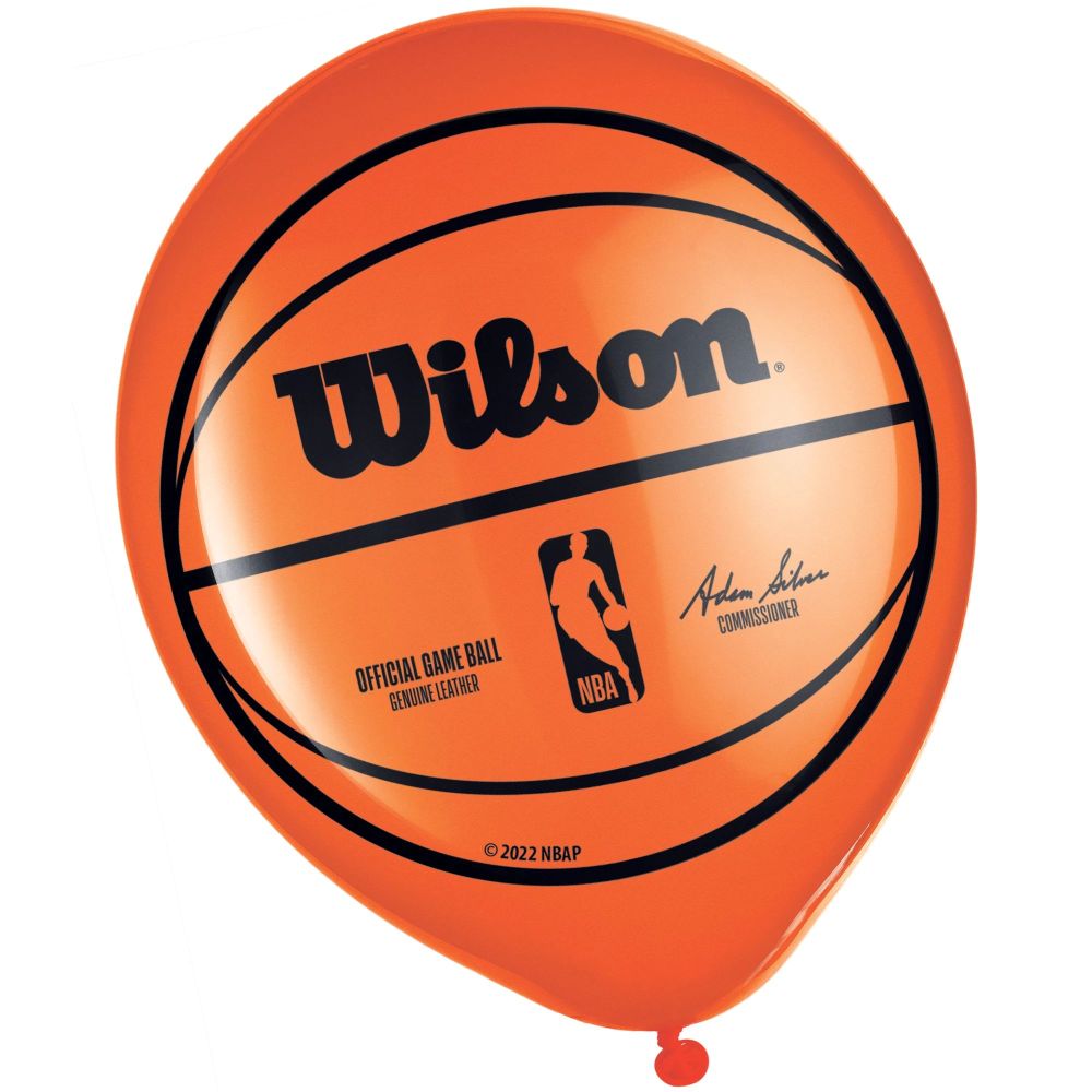 Basketball NBA Wilson 12-inch Latex Balloons: Party at Lewis Elegant ...