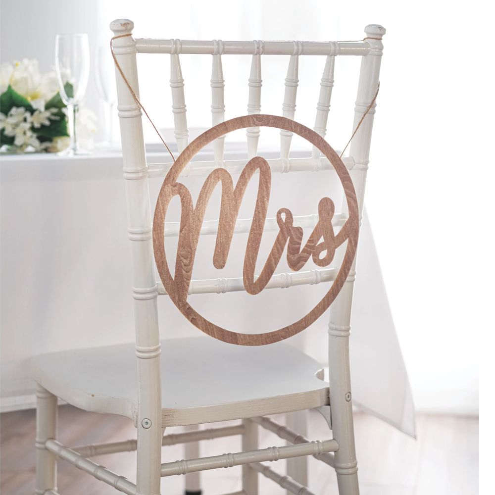 Mrs Fiberboard Wedding Chair Sign: Party at Lewis Elegant Party ...