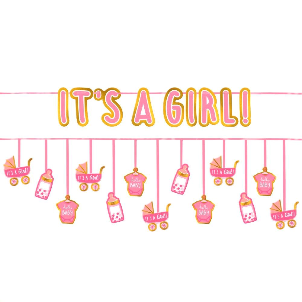 It's A Girl Banner Set: Party at Lewis Elegant Party Supplies, Plastic ...