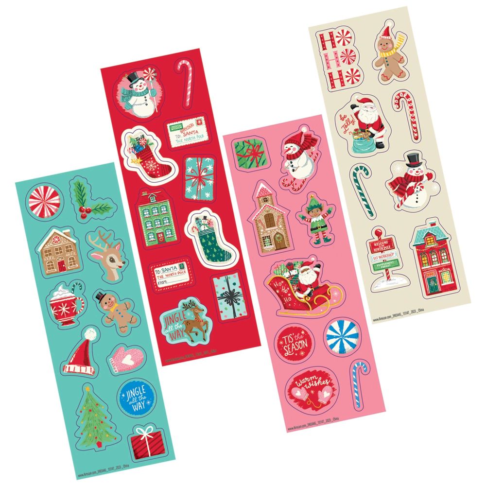 Peppermint Twist Christmas Sticker Strips: Party at Lewis Elegant Party ...