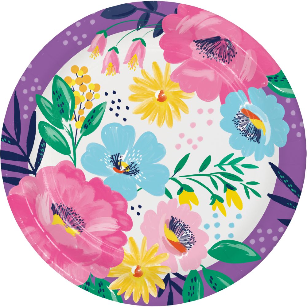 Fresh Florals 9-inch Plates: Party at Lewis Elegant Party Supplies ...