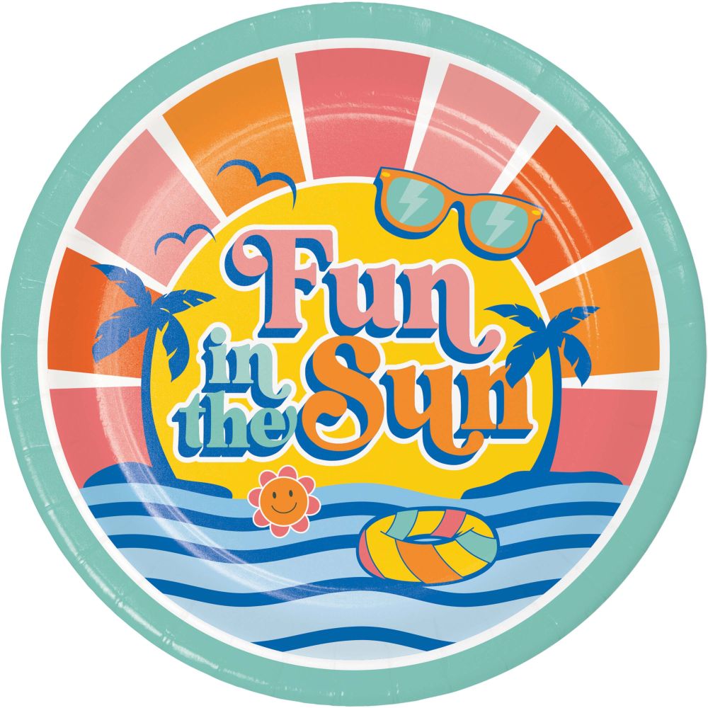 Summer Vibes 7-inch Plates: Party at Lewis Elegant Party Supplies ...