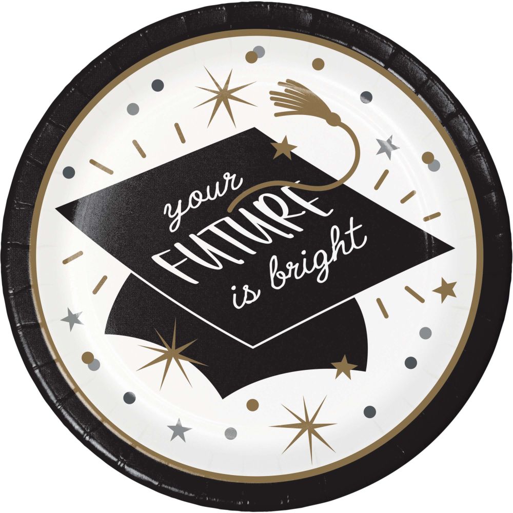 Glowing Grad 9-inch Plates: Party at Lewis Elegant Party Supplies ...