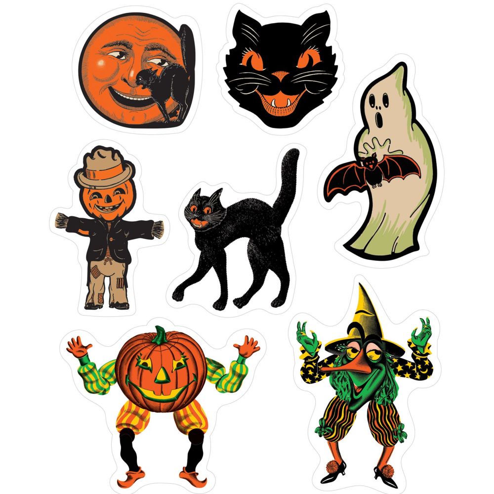 Vintage Halloween Window Clings: Party at Lewis Elegant Party Supplies ...