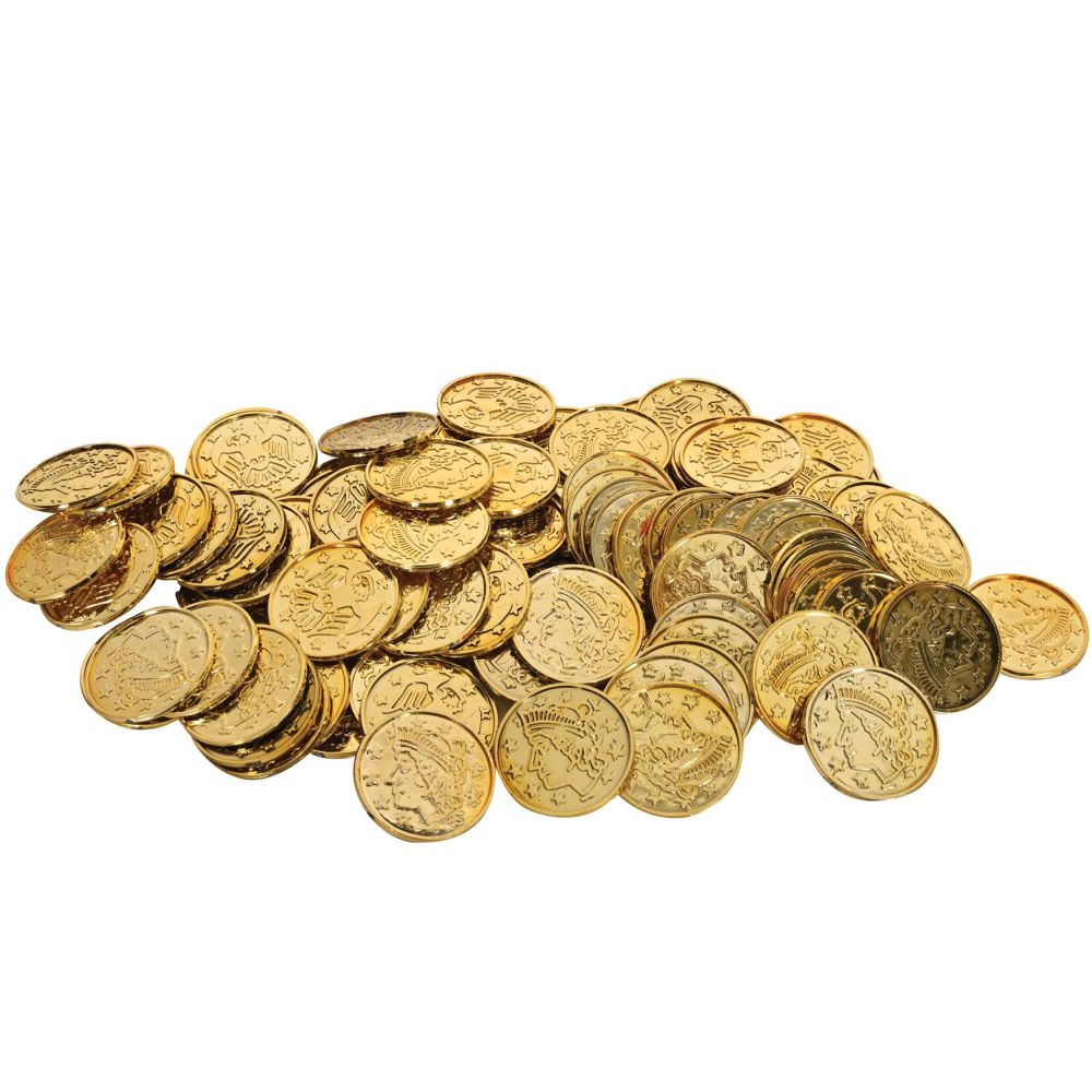Gold Plastic Coins: Party at Lewis Elegant Party Supplies, Plastic ...