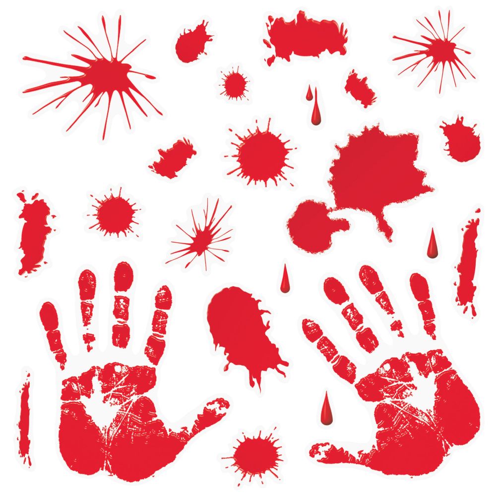 Bloody Handprint Window Clings: Party at Lewis Elegant Party Supplies ...