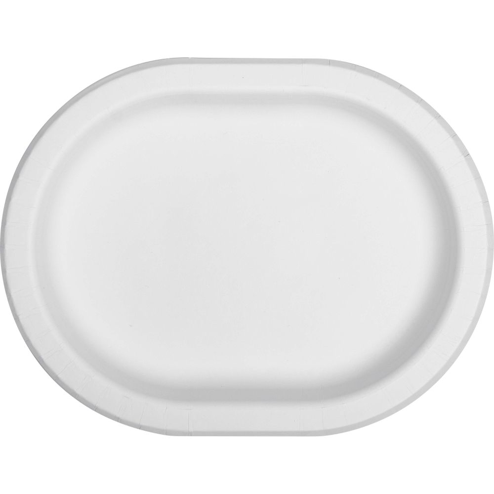 White Sturdy Style 12-inch Oval Paper Plates: Party at Lewis Elegant ...