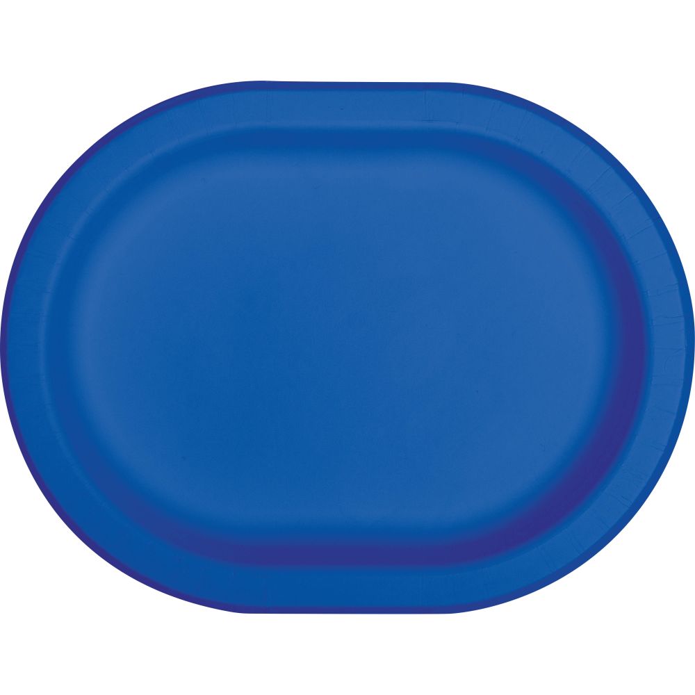 Cobalt Blue Sturdy Style 12-inch Oval Paper Plates: Party at Lewis ...