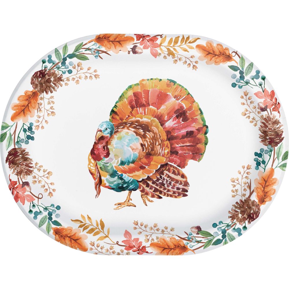 Tasteful Turkey 12-inch Oval Plates: Party at Lewis Elegant Party ...