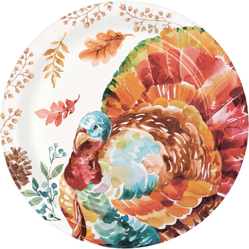 Tasteful Turkey 9-inch Plates: Party at Lewis Elegant Party Supplies ...