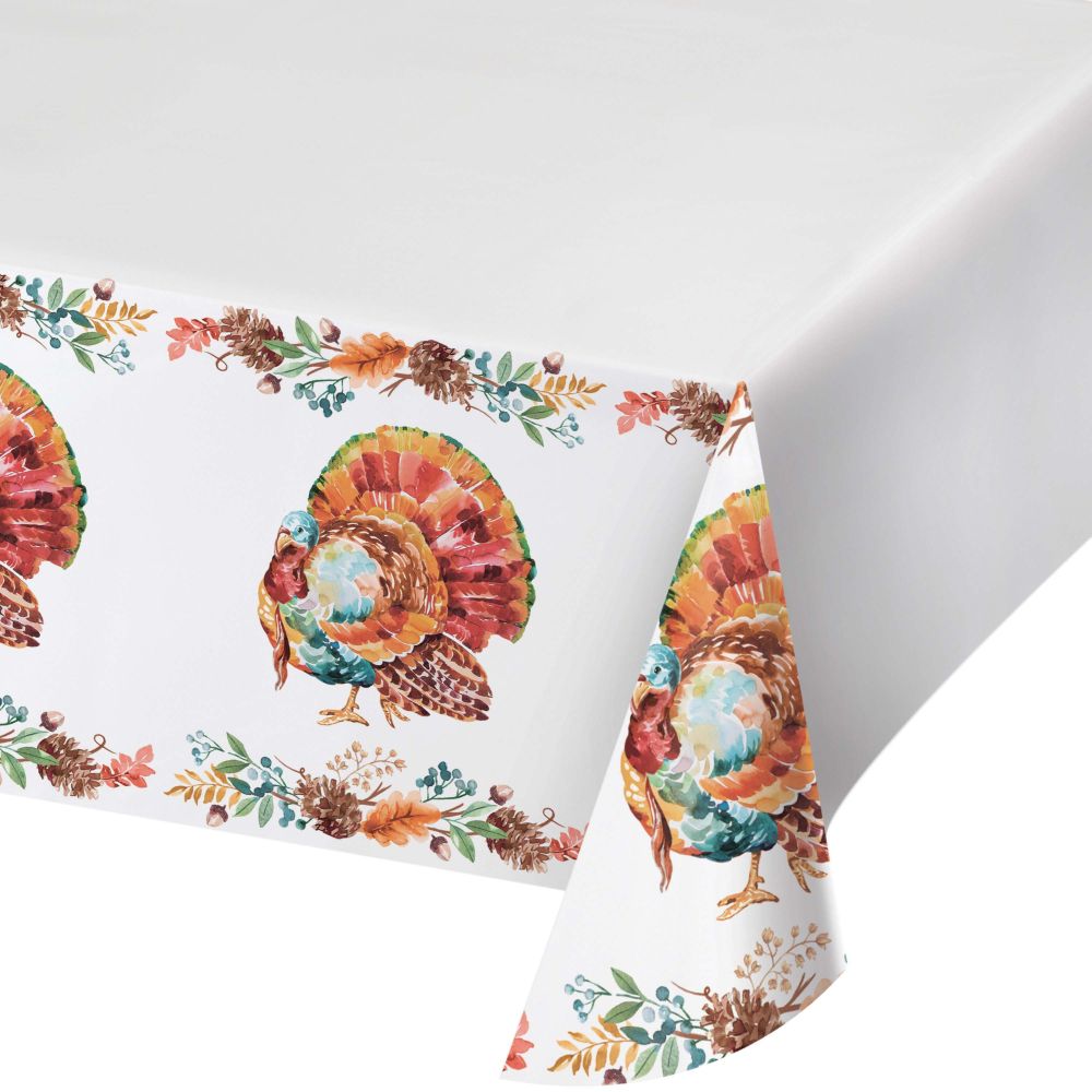Tasteful Turkey Paper Tablecloth: Party at Lewis Elegant Party Supplies ...