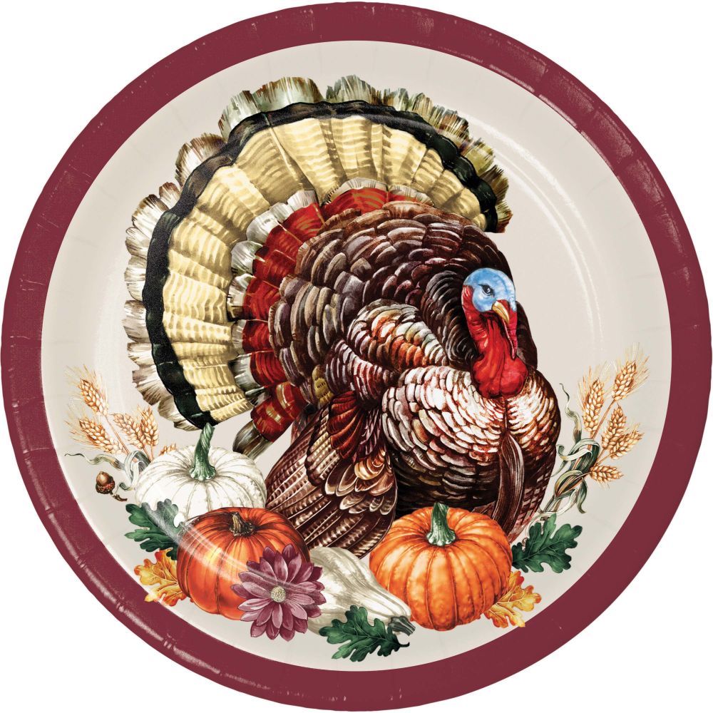 Vintage Turkey 7-inch Plates: Party at Lewis Elegant Party Supplies ...