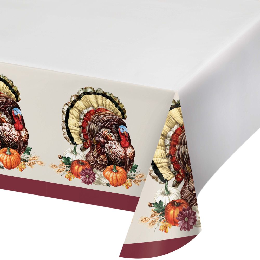 Vintage Turkey Paper Tablecloth: Party at Lewis Elegant Party Supplies ...