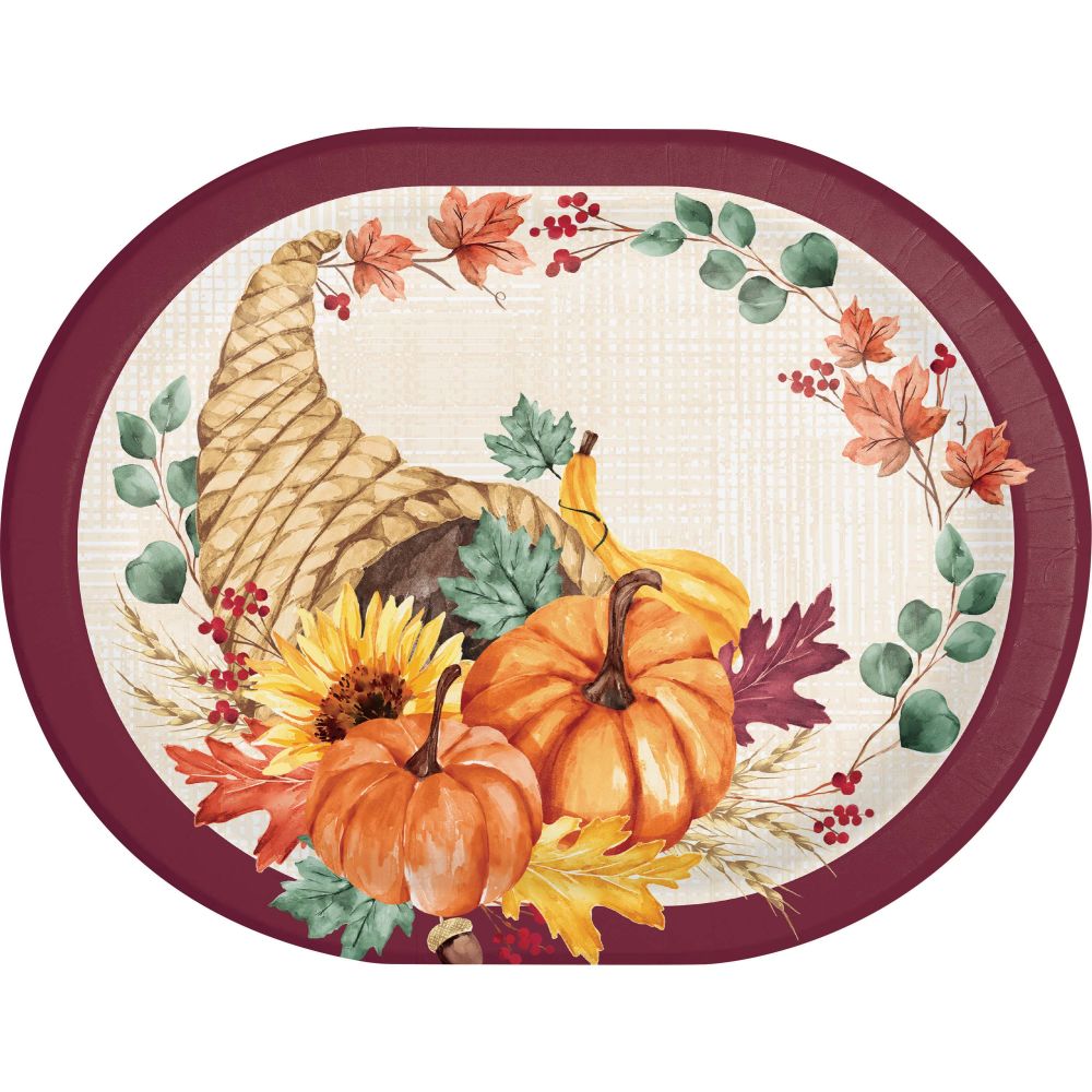 Fall Feast 12-inch Oval Plates: Party at Lewis Elegant Party Supplies ...