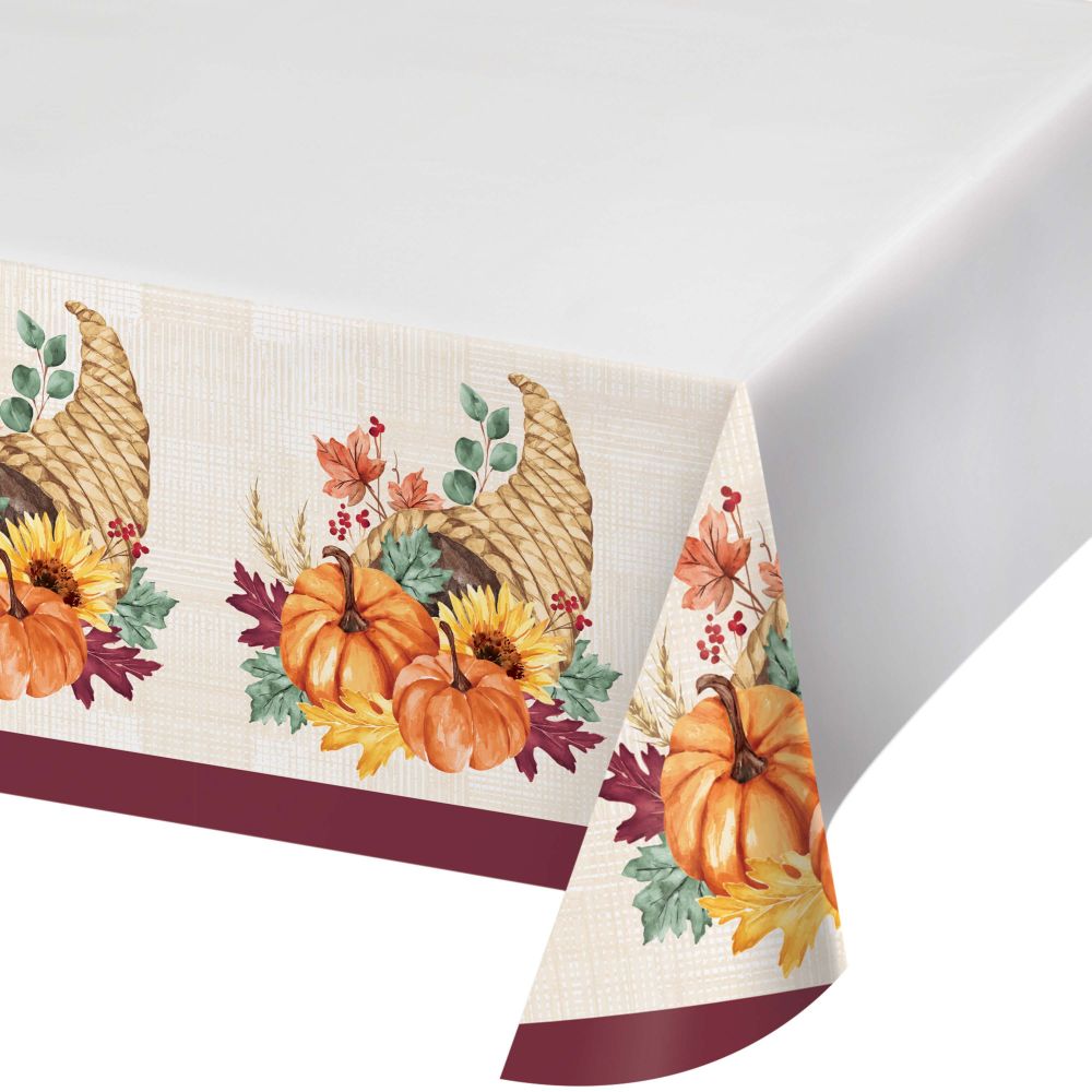 Fall Feast Paper Tablecloth: Party at Lewis Elegant Party Supplies ...