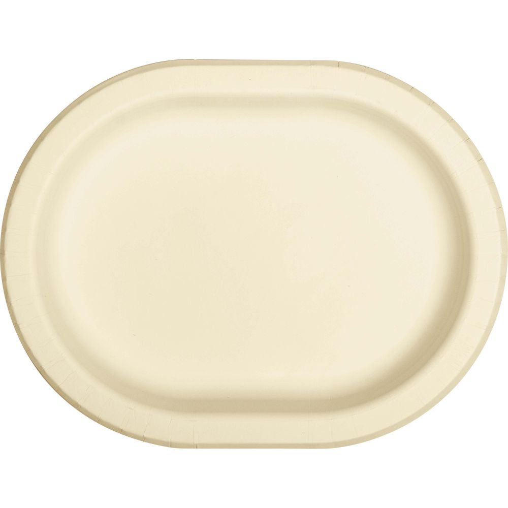 Ivory Sturdy Style 12-inch Oval Paper Plates: Party at Lewis Elegant ...