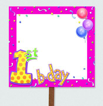 My First Birthday Yard Sign, Pink: Party at Lewis Elegant Party ...