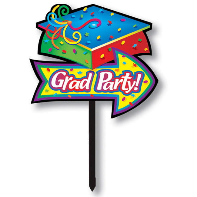 Graduation Mortarboard Directional Yard Sign: Party at Lewis Elegant ...