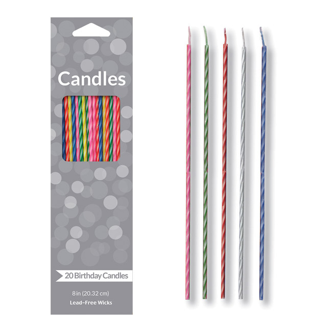 Two Tone 8-inch Party Candles: Party at Lewis Elegant Party Supplies ...