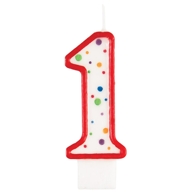 Numeral Candles Dot #1: Party at Lewis Elegant Party Supplies, Plastic ...