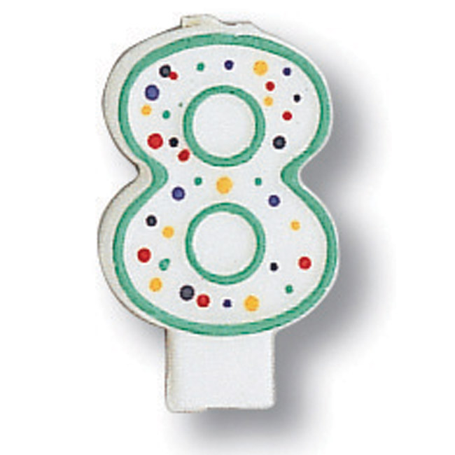 Numeral Candles Dot #8: Party at Lewis Elegant Party Supplies, Plastic ...