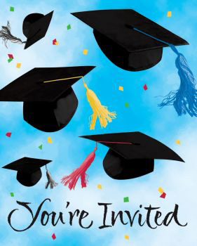Cap Toss Invitations: Party at Lewis Elegant Party Supplies, Plastic ...