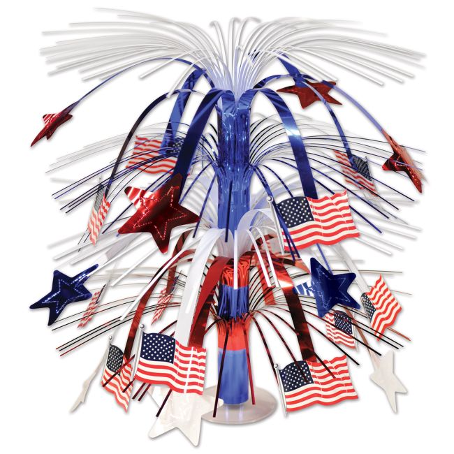 American Flags and Stars Cascade Metallic Centerpiece: Party at Lewis ...