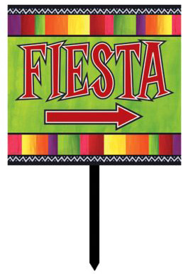 Fiesta Stripes Yard Sign: Party at Lewis Elegant Party Supplies ...