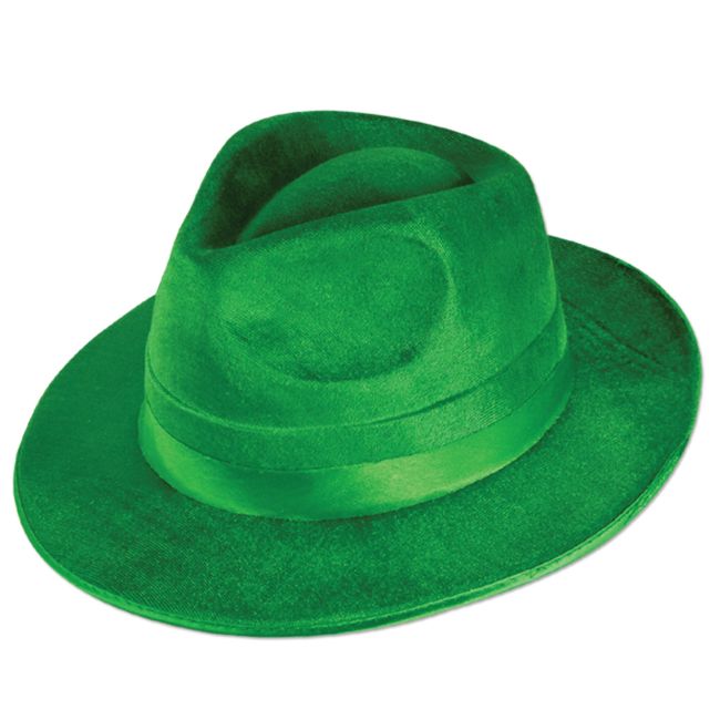 Green Velvet/Felt Fedora: Party at Lewis Elegant Party Supplies ...