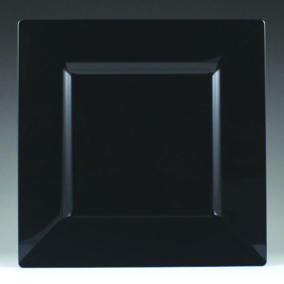 Black Square 9.5-inch Premium Plastic Plates: Party at Lewis Elegant ...
