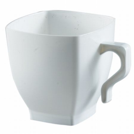 Square White 8 oz Plastic Coffee Cups: Party at Lewis Elegant Party ...
