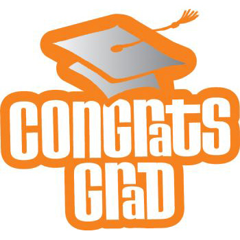 Congrats Grad Heat-Stamped Cutout, Orange: Party at Lewis Elegant Party ...