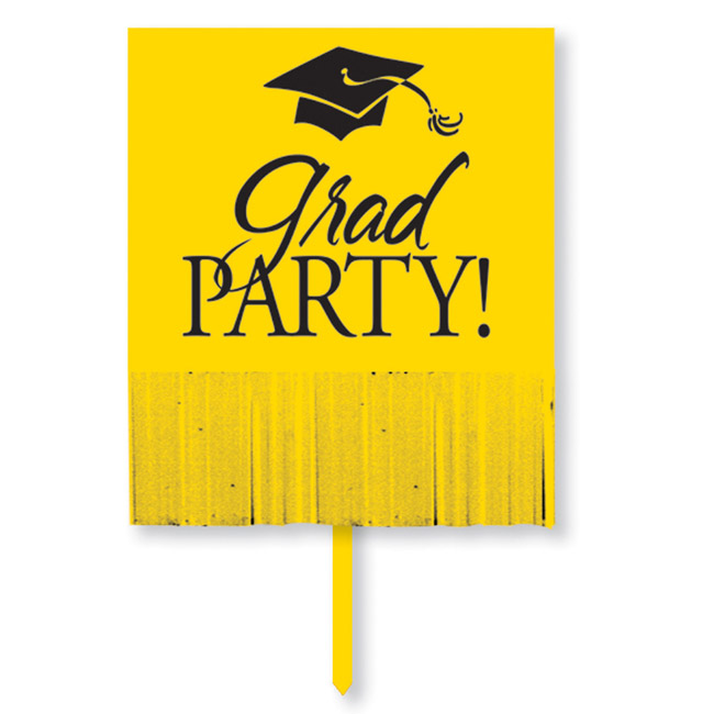 Congrats Grad Yard Sign w/Fringe, School Bus Yellow: Party at Lewis ...