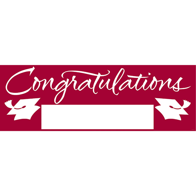 Congratulations Graduation Burgundy Giant Party Banner: Party at Lewis ...