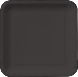 Square Paper Plates, 7-inch Heavy, Black: Party at Lewis Elegant Party ...