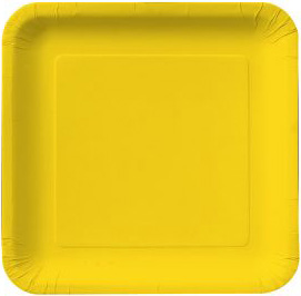 Square Paper Plates, 7-inch Heavy, School Bus Yellow: Party at Lewis ...