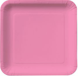 Square Paper Plates, 7-inch Heavy, Candy Pink: Party at Lewis Elegant ...