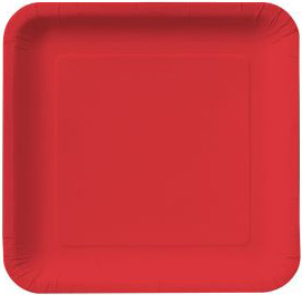 Square Paper Plates, 7-inch Heavy, Red: Party at Lewis Elegant Party ...