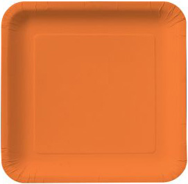 Square Paper Plates, 7-inch Heavy, Sunkissed Orange: Party at Lewis ...