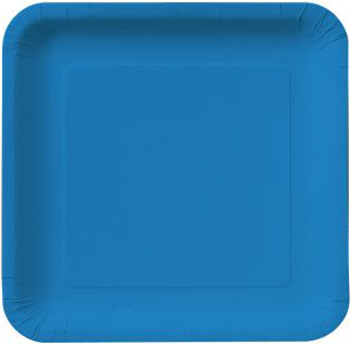 Square Paper Plates, 7-inch Heavy, True Blue: Party at Lewis Elegant ...
