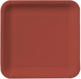 Square Paper Plates, 7-inch Heavy, Brick: Party at Lewis Elegant Party ...