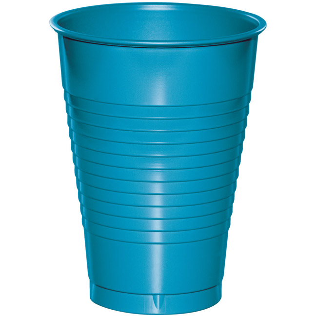 Turquoise Premium 12 oz Plastic Cups: Party at Lewis Elegant Party ...