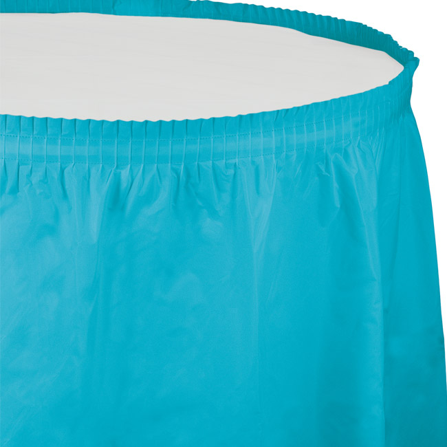 Bermuda Blue Plastic 14-foot Table Skirting: Party at Lewis Elegant ...