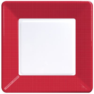 Coordinate Textured Square 7-inch Plates, Red: Party at Lewis Elegant ...