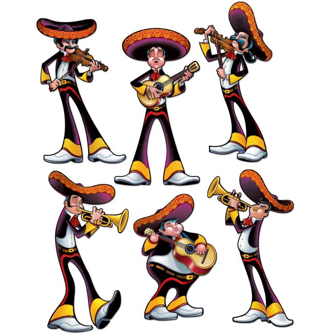Mariachi Band 6 Piece Fiesta Cutouts: Party at Lewis Elegant Party ...