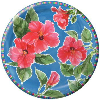 Bright Hibiscus 7-inch Plates: Party at Lewis Elegant Party Supplies ...